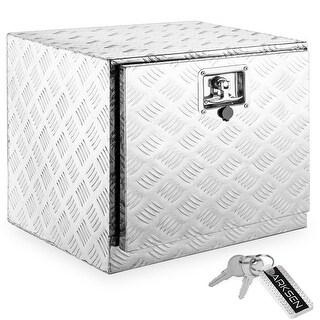 ARKSEN 18" Aluminum Bar Tread Tool Box with Lock & Keys, Silver - 18 ...