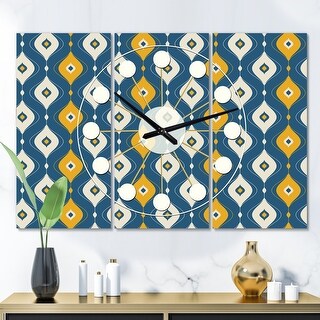 Designart 'Retro Abstract Pattern II' Oversized Mid-Century wall clock ...