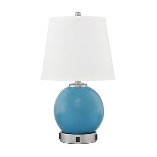 21 in. Blue & Brushed Steel Desk Lamp - Bed Bath & Beyond - 38232398