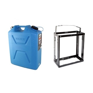 Wavian USA 5 Gal Plastic Water Jug, Blue w/ 5 Gal 20L Jerry Can ...