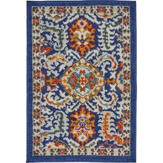 2' x 3' Blue and Gold Intricate Scatter Rug - 3'6" - Bed Bath & Beyond ...