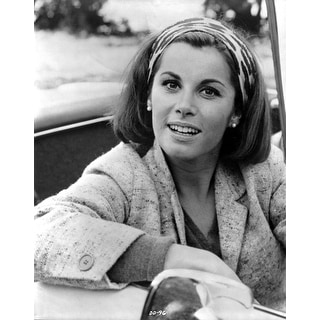 Stefanie Powers smiling in Black and White Portrait wearing Coat Photo ...