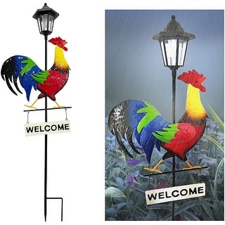 Rooster Welcome Sign Decorative Solar Stake Light - Bed Bath & Beyond ...