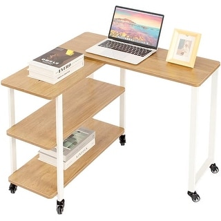 Accent 360° Free Rotating Sofa Side Snack Table for Home Office, Light ...