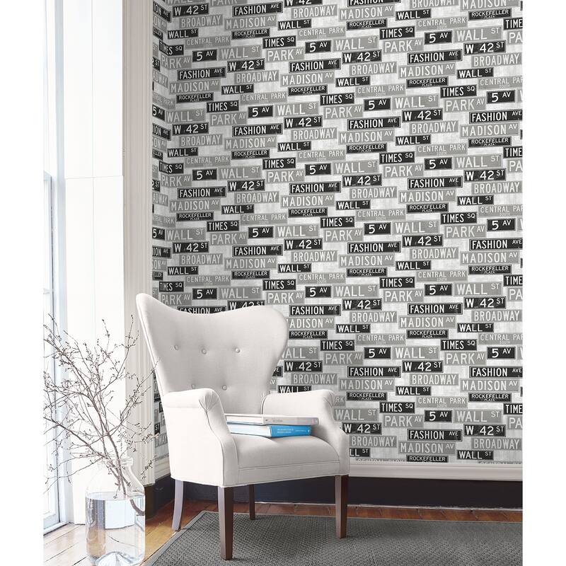 Seabrook Designs Big Apple Street Signs Unpasted Wallpaper - Overstock ...