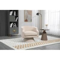 Swivel Cuddle Barrel Accent Chairs, Fluffy Velvet Round Arm Chairs ...