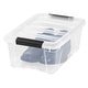 IRIS USA® 12 Quart Plastic Stack & Pull Clear Storage Box with Buckles ...