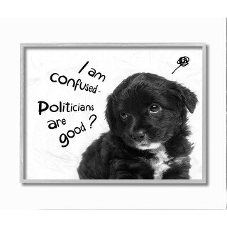 Stupell Politicians Are Good Question Cute Puppy Political Humor Framed ...