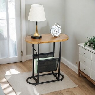 Oval Small Side Tables Living Room Small Space With Magazines Organizer ...