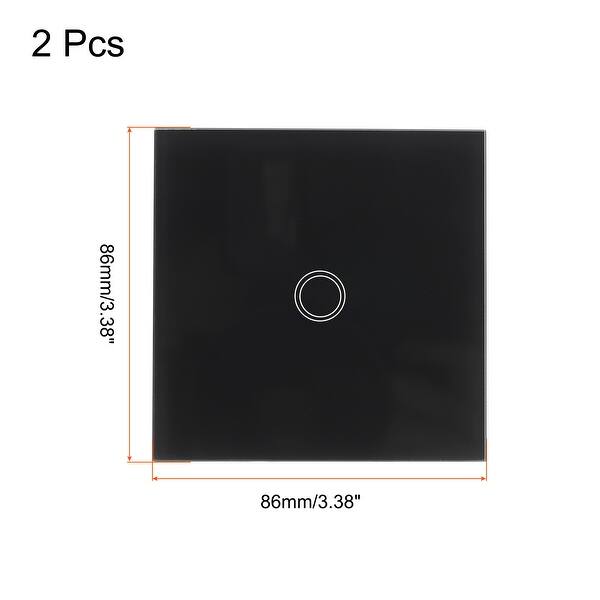 Touch Light Switch 1 Gang 1 Way Glass Panel Black with LED Backlight 2 ...