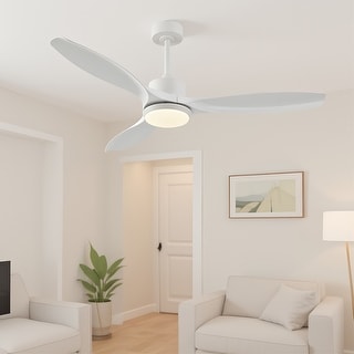 52inch Ceiling Fan Light with Remote, 20W 3-Color LED, Silent DC Motor ...