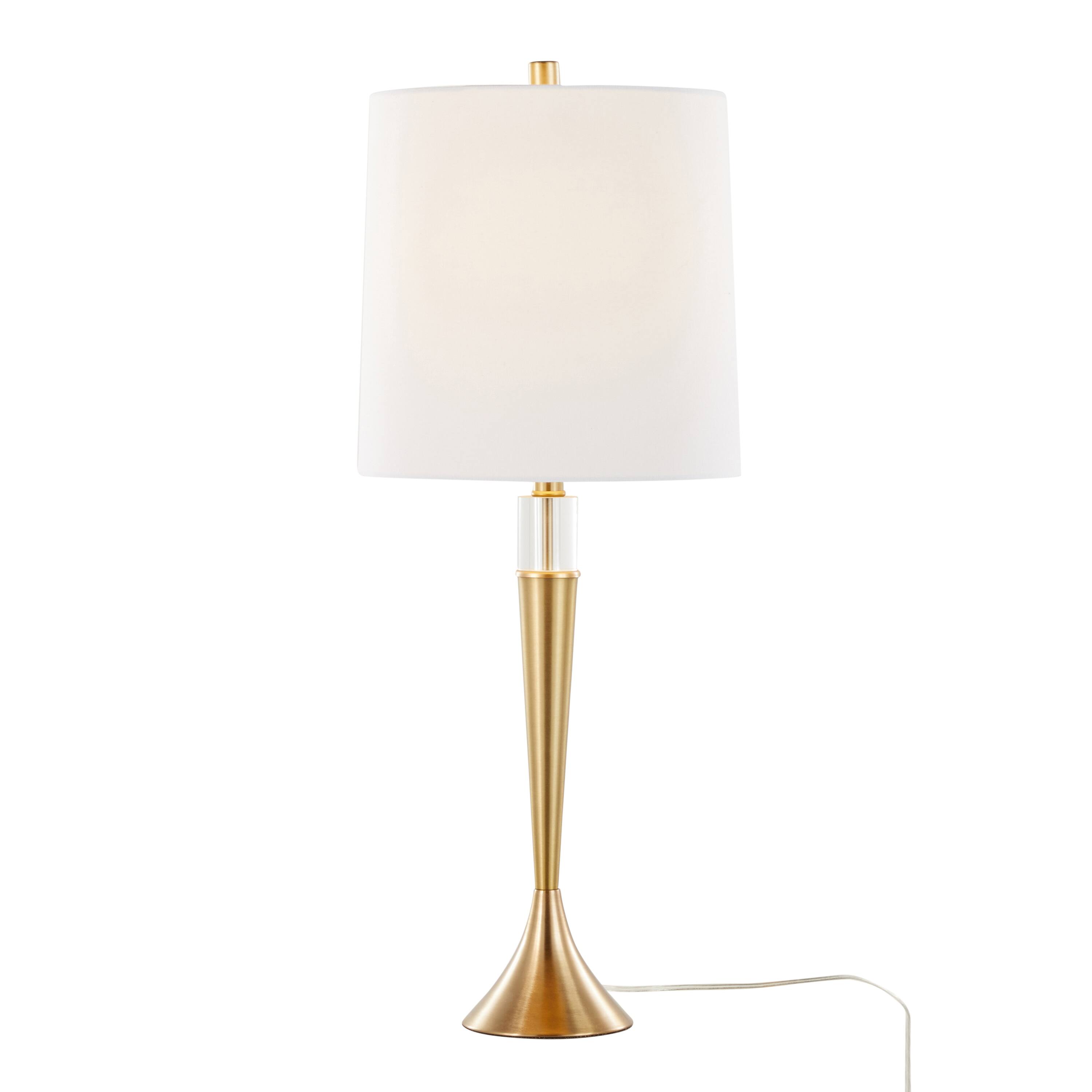 Marla 30.75" Metal Table Lamp with Clear Crystal Accent (Set of 2) - On ...