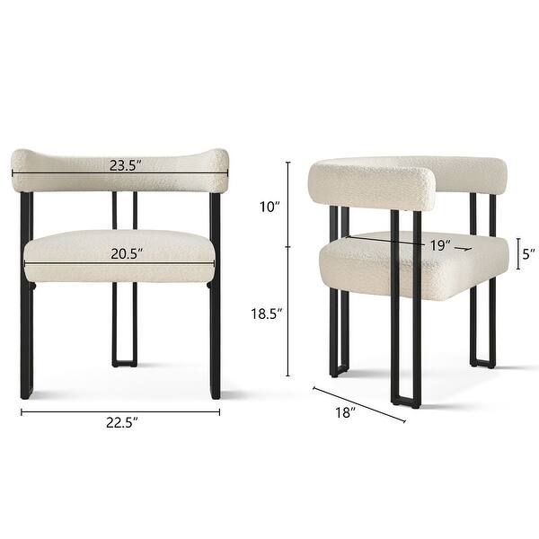 Boucle Upholstered Arm Chair(Set of 2) - Bed Bath & Beyond - 39856243