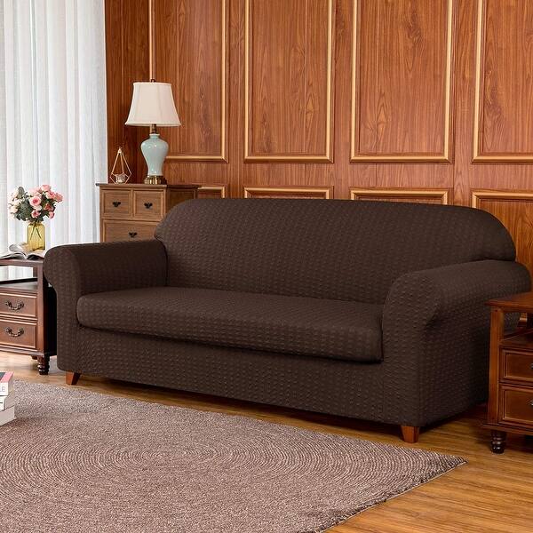 Subrtex 2-Piece Sofa Slip Couch Settee Covers High Stretch Slipcover ...