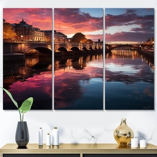Designart "Dublin Beautiful Cityscape Photo II" Dublin Wall Decor Set ...