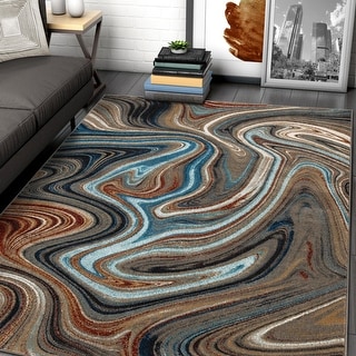 Allstar Rugs Abstract Themed Polypropylene Area Rug - Bed Bath & Beyond ...