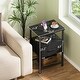 Nightstands Set of 2 with Charging Station, LED Light & 2-Tier Shelves ...