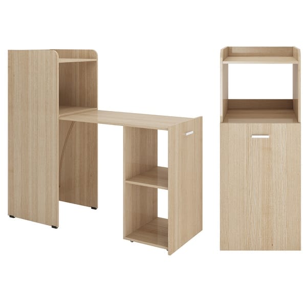 Costway Extendable Computer Desk Reversible Home Office Desk Study ...