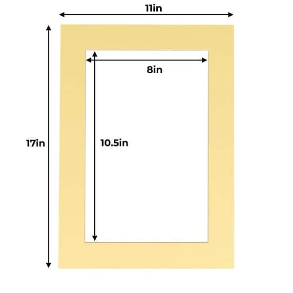 11x17 Mat for 8.5x11 Photo - Soft Yellow Matboard for Frames Measuring ...