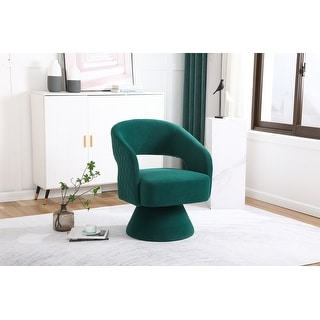 Velvet Rhombus Accent Chair Armchair Swivel Round Barrel Chair - Bed ...