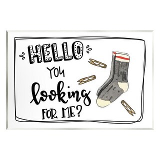Stupell Hello Looking For Me Missing Sock Laundry Wall Plaque Art by ND ...