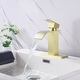 Single Handle Brushed Gold Waterfall Spout Bathroom Faucet, Stainless ...