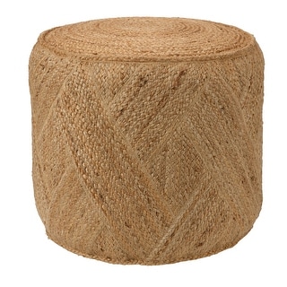 Lenore Handmade Solid Tan Cube Pouf - Bed Bath & Beyond - 37276381