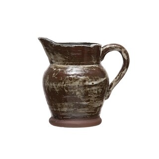 Rustic Decorative Stoneware Pitcher with Reactive Glaze FInish - Bed ...
