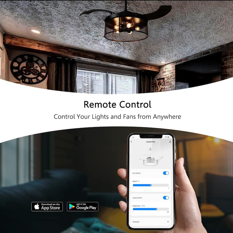 LOCUS Smart Switch, 2 in 1 Fan Speed Control and Light Dimmer Switch - 1-Gang(Capable of ...