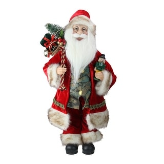 18" Red and White Standing Santa Claus Christmas Figure - Bed Bath ...