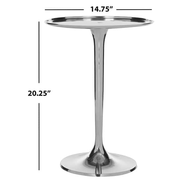 SAFAVIEH Platina Round Top Sleek Table - 15" W x 15" D x 20" H - Bed ...