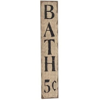 Bath 5 Cents Distressed Barnwood Sign - 0.75" W x 3.75" L x 20" H - Bed ...