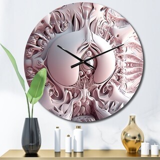 Designart "Alien Fractal Space Universe In 3D Pink V" Fractals ...