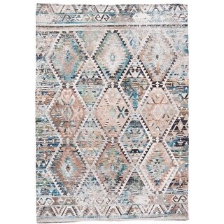 Anata Bohemian Dhurrie, Bright Blue/Tan Brown, Accent Rug - Bed Bath ...
