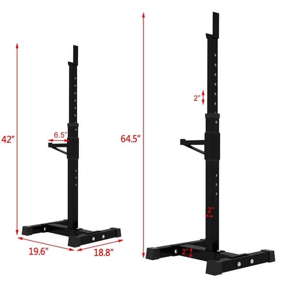 A pair of adjustable deep squat racks deep squat rack barbell free ...