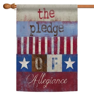 Stars and Stripes "The Pledge of Allegiance" Patriotic Outdoor Flag ...