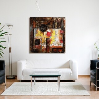 "Abstraction" Mixed Media Iron Hand Painted Dimensional Wall Art - Bed ...