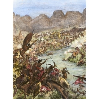 Zulu War 1879. /Nzulu Warriors Attack An Escort Of The 80Th Regiment At ...