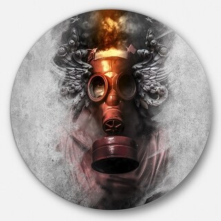Designart 'Toxic Man in Mask' Portrait Digital Art Disc Metal Artwork ...