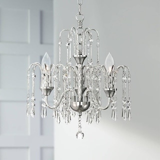 Crystal Rain Chrome Pendant Chandelier 15" Wide 3-Light Fixture - 15" x ...