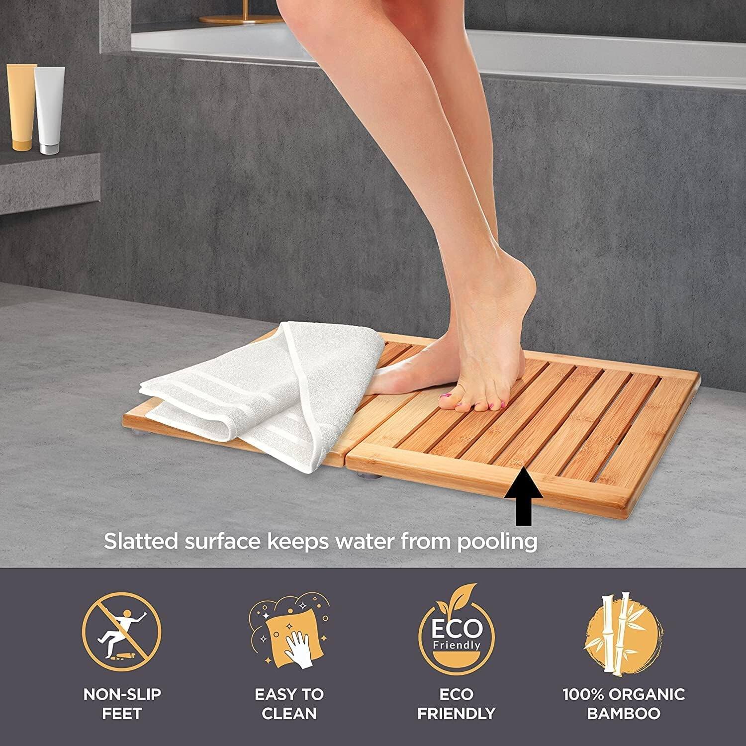 Bamboo Bath Mat Shower Floor Mat Non Slip On Sale Bed Bath And Beyond