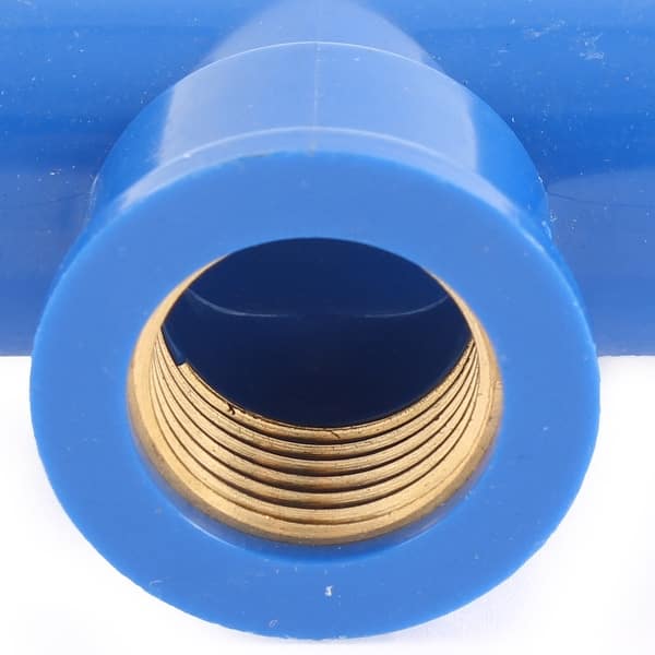 T Type 3 Way Water Pipe Connector Blue 1/2 BSP Female Thread 3PCS - Bed ...