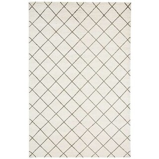 Ada Ivory Diamond Pattern Wool Rug - Bed Bath & Beyond - 40313034