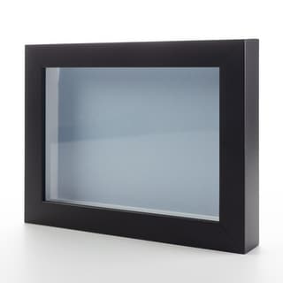 12x12 Shadow Box Frame Painted Black Real Wood with a Blue AcidFree ...