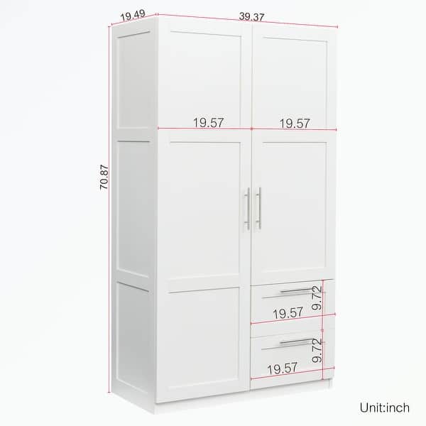 High wardrobe with large storage spaces - Bed Bath & Beyond - 37172393