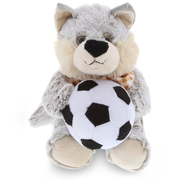 DolliBu Wolf Stuffed Animal with Soccer Ball Plush for Kids and Adults ...