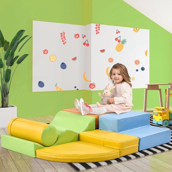 6-Piece Kids Climb and Crawl Foam Play Set,Educational Activity Toys ...