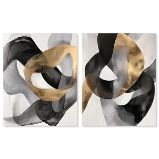 Glamorous Golden Luxe Boho Decor Set of 2 Wrapped Canvas Print by Art ...