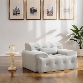 Modern Large Size 1-Seater Lounge Sofa, Pure Foam Comfy Sofa Couch ...