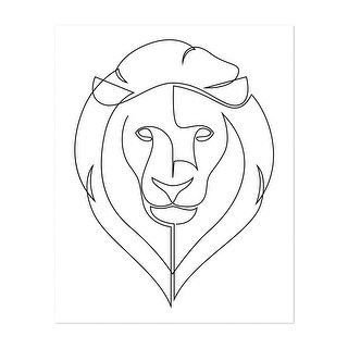 Lion One Line Line Drawings Animals Minimal Nature Art Print/Poster ...